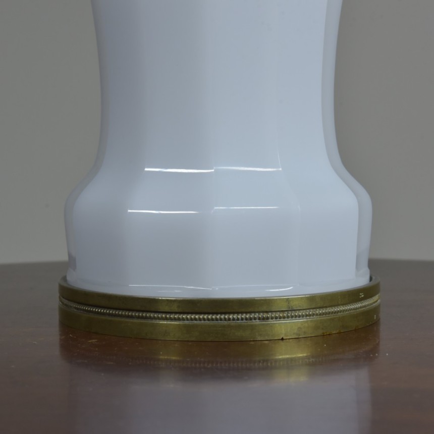 Antique & Reclaimed Faceted Opaline Oil Lamp- SalvoWEB UK