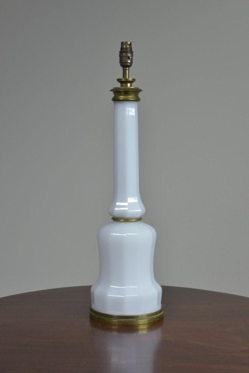 Antique & Reclaimed Faceted Opaline Oil Lamp- SalvoWEB UK