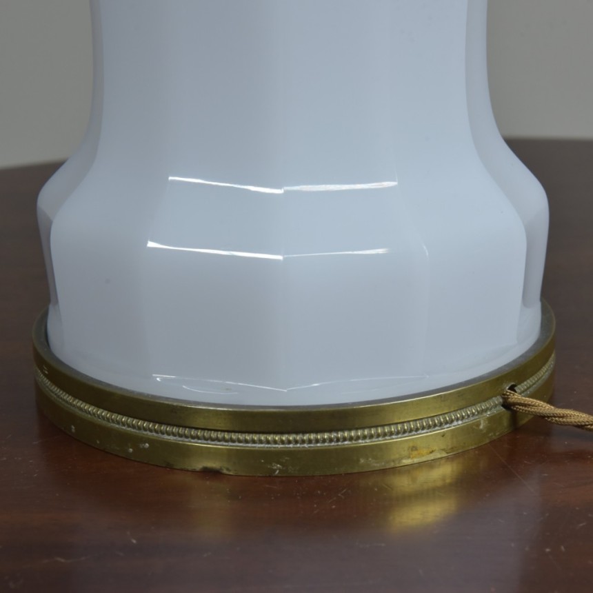 Antique & Reclaimed Faceted Opaline Oil Lamp- SalvoWEB UK