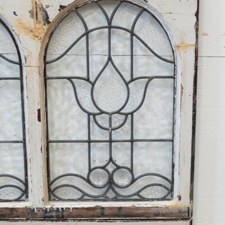 Antique & Reclaimed Reclaimed Stained Glass Arched Windows ...