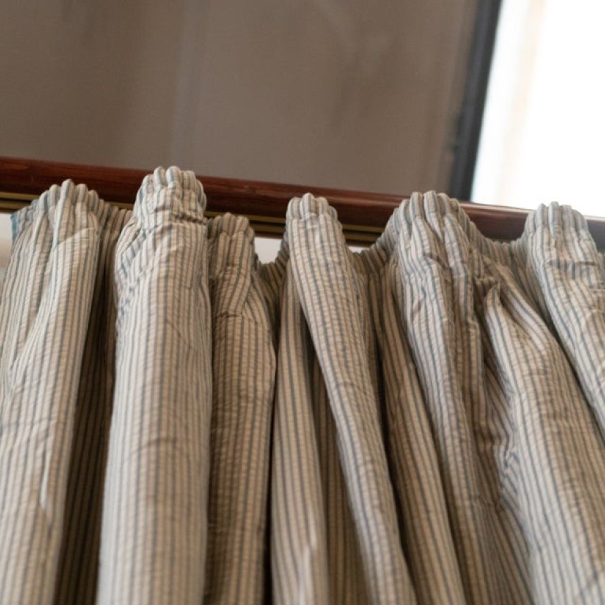 Antique & Reclaimed Reclaimed Large Heavy Pinstripe Curtains with ...