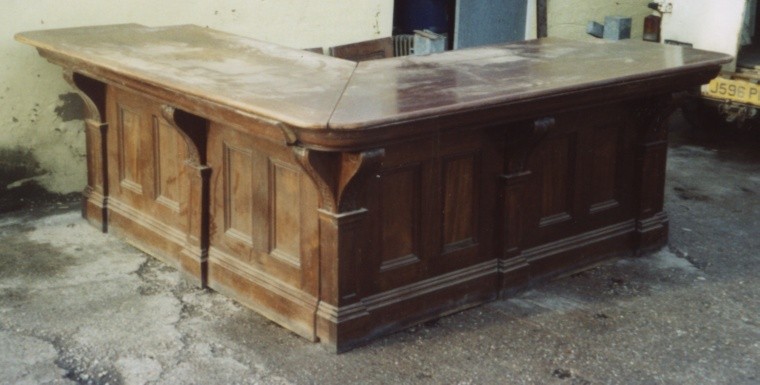 Antique & Reclaimed Antique Walnut Bank Counter- SalvoWEB UK