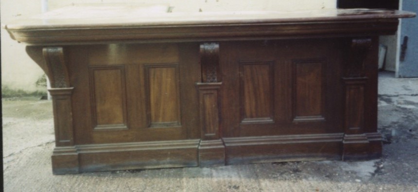 Antique & Reclaimed Antique Walnut Bank Counter- SalvoWEB UK