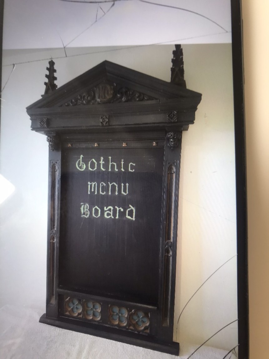 Recraft & Upcycled Gothic Style Menu Board- SalvoWEB UK
