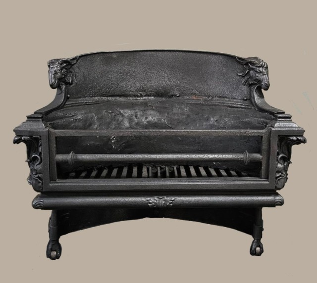 Antique & Reclaimed Regency Fire basket with Rams head detail- SalvoWEB UK