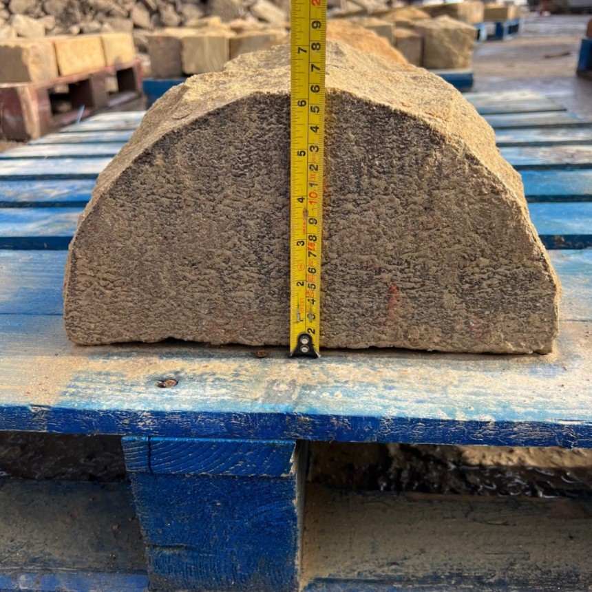 Antique & Reclaimed New Saddleback Natural Stone Half Round Wall Coping ...