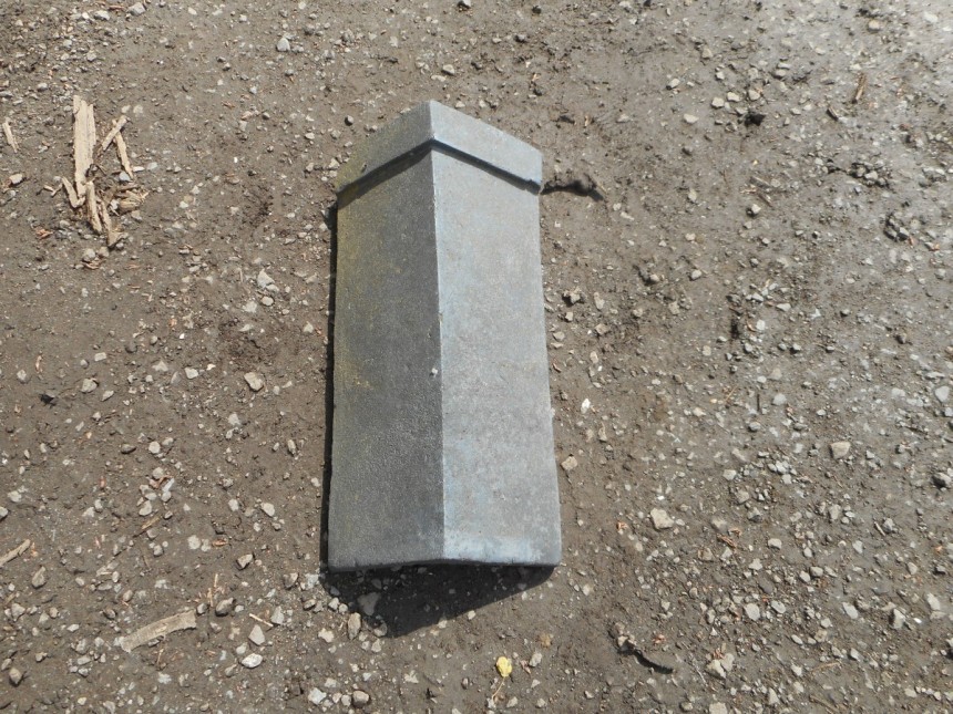 Antique & Reclaimed Used Grey / Blue Capped Angle Roof Ridge Tile ...