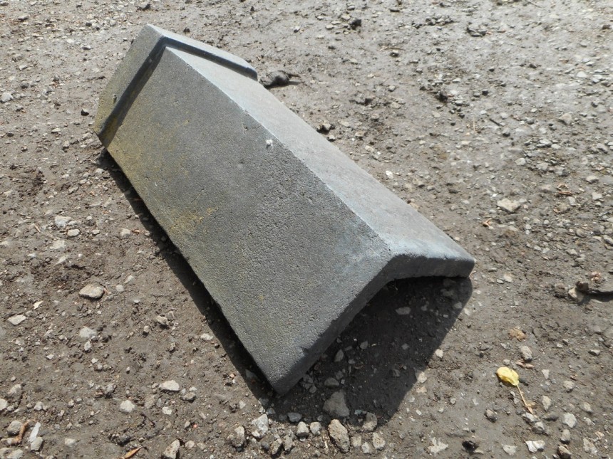 Antique & Reclaimed Used Grey / Blue Capped Angle Roof Ridge Tile ...