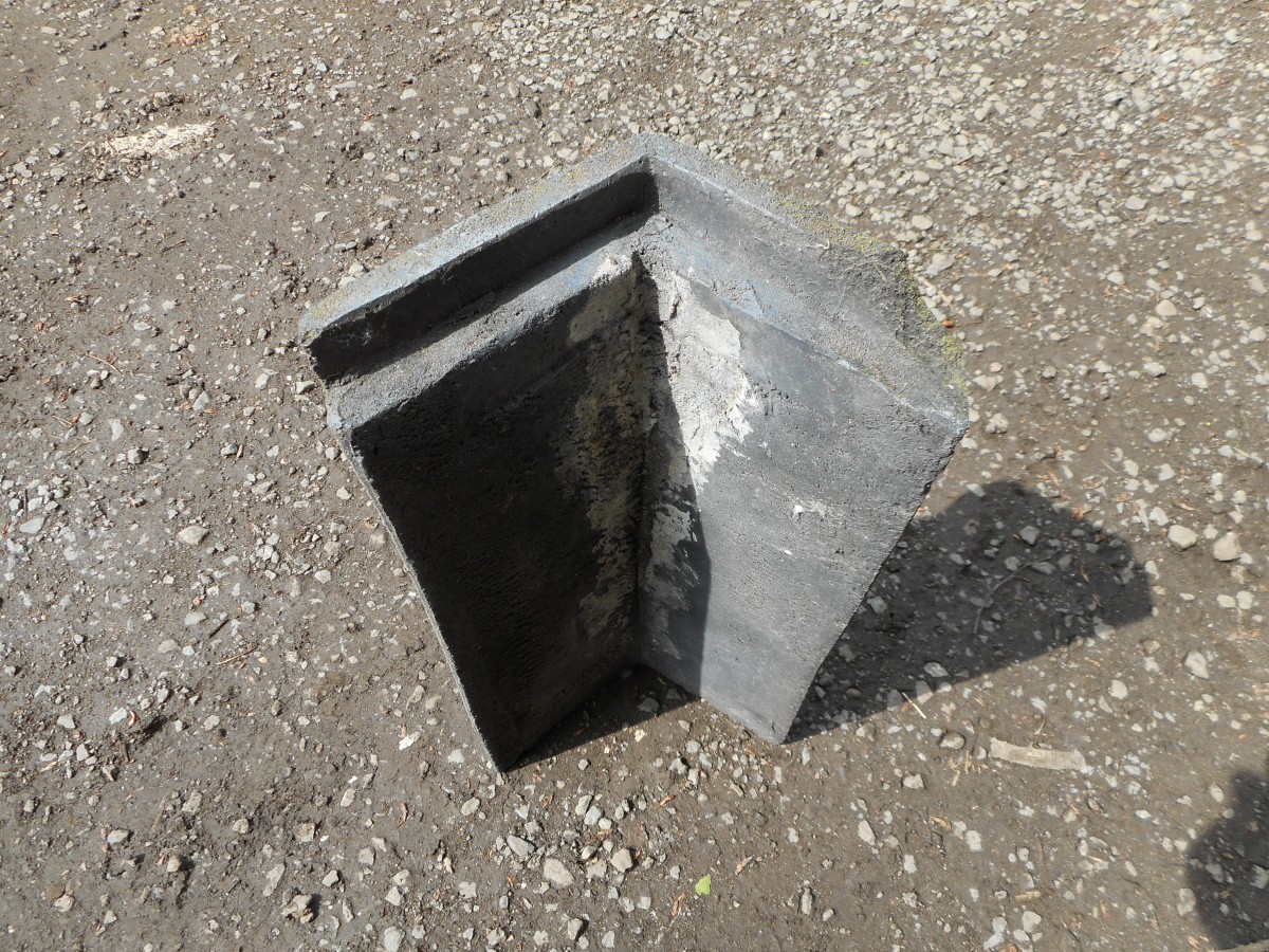 Antique & Reclaimed Used Grey / Blue Capped Angle Roof Ridge Tile ...