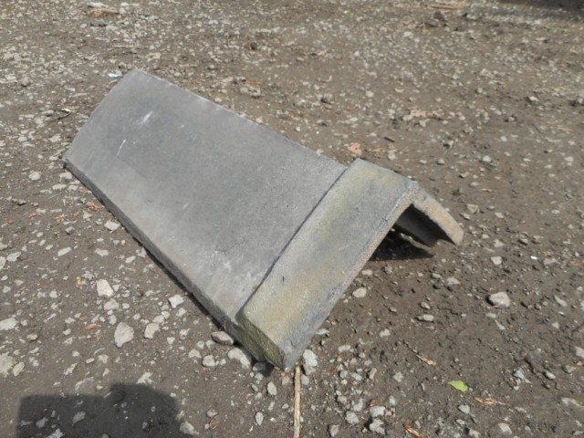 Antique & Reclaimed Used Grey Capped Angle Roof Ridge Tile- SalvoWEB UK