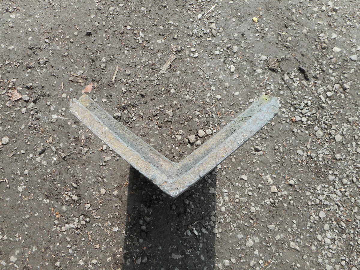 Antique & Reclaimed Used Grey Capped Angle Roof Ridge Tile- SalvoWEB UK