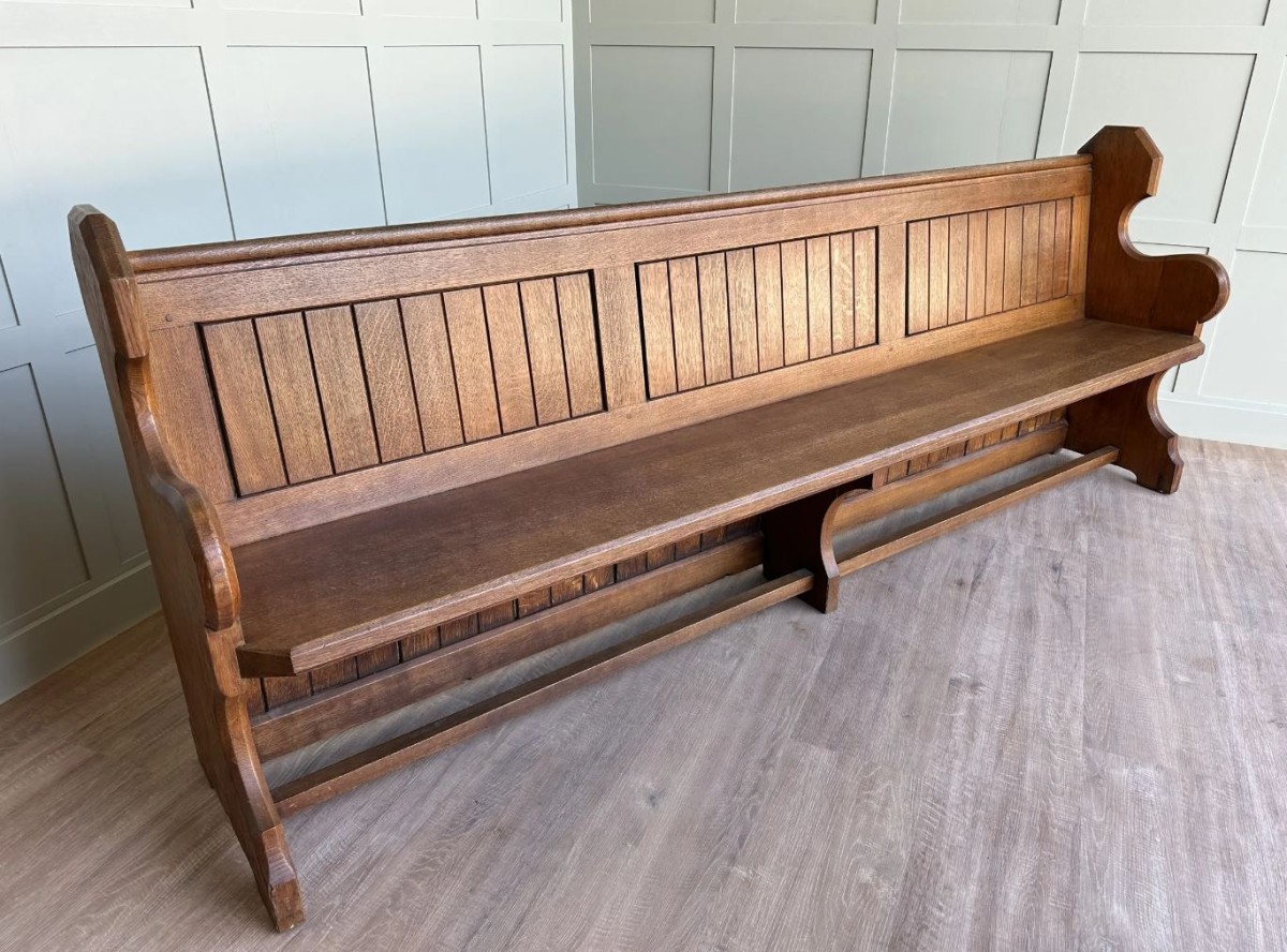 Antique & Reclaimed Antique Church Pew - Solid Oak Antique Church Pew ...