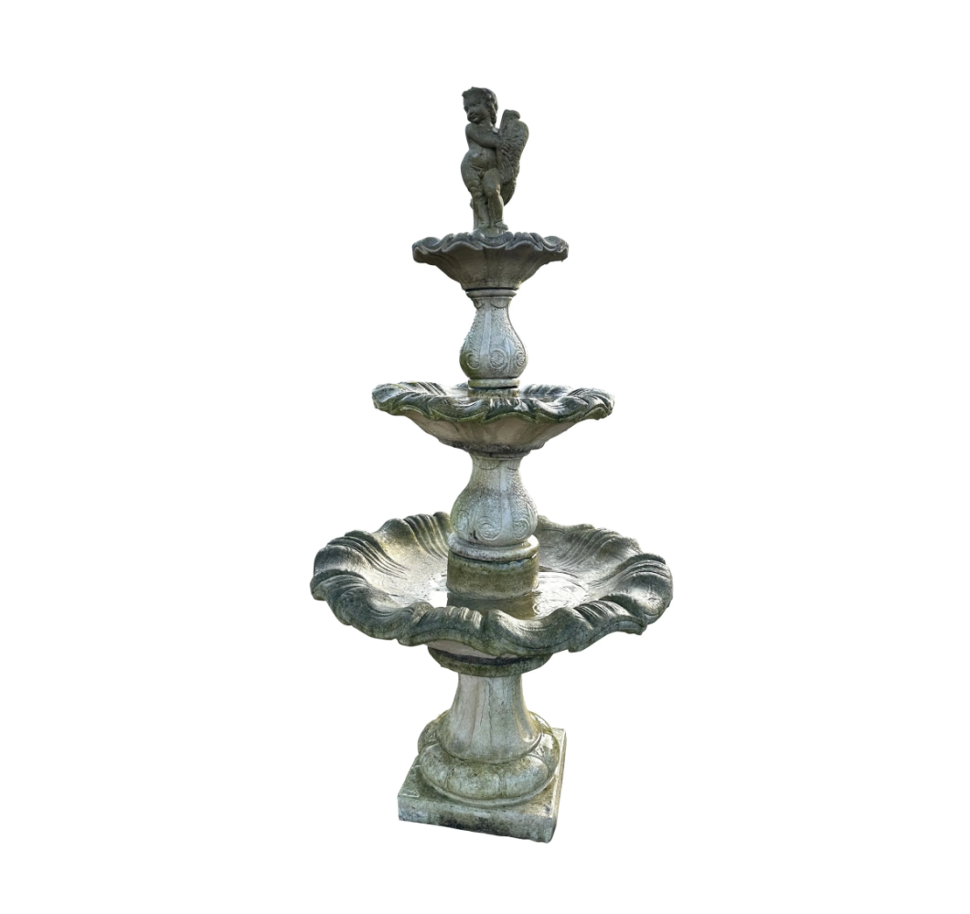 Antique & Reclaimed Large Ornate Garden Water Fountain - 3 Tier Water ...