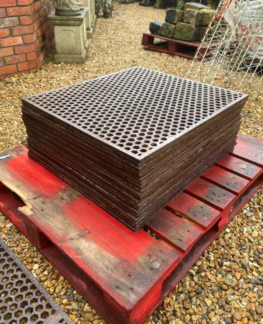 Antique & Reclaimed Genuine Old Reclaimed Antique Cast Iron Floor Grids ...