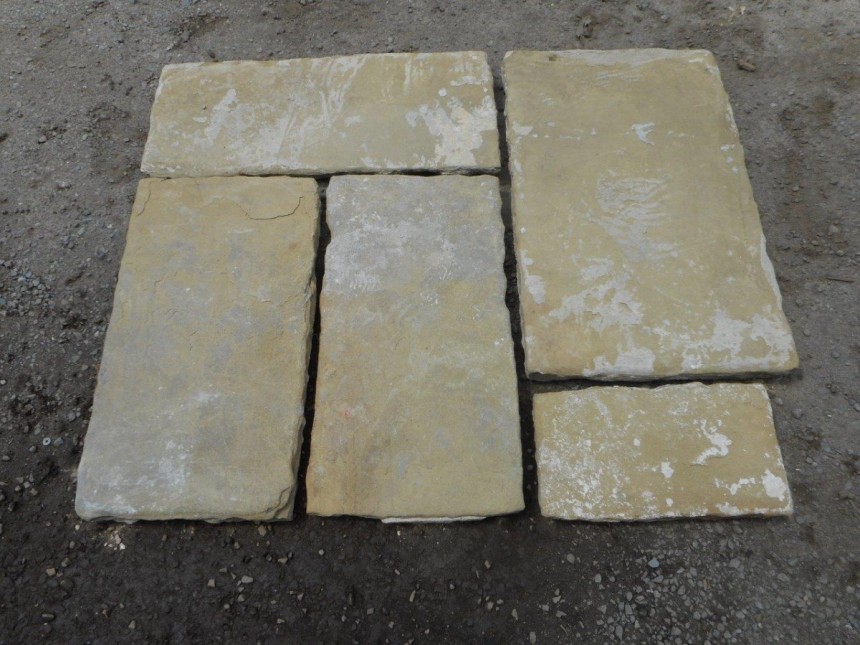 Antique & Reclaimed Reclaimed Yellow Yorkshire Stone Paving Flags 2 ...