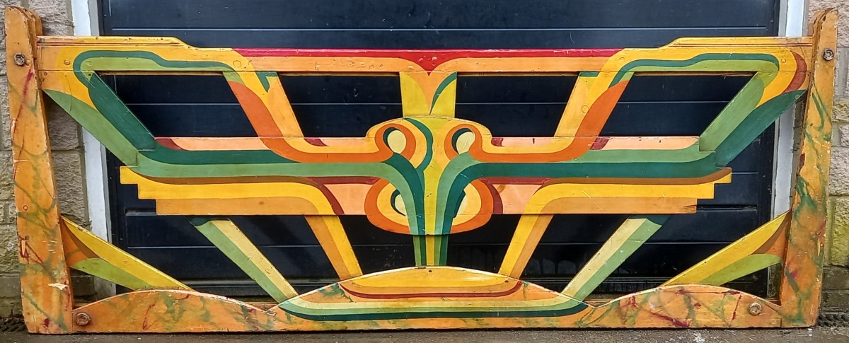 Antique & Reclaimed 1940s painted wooden fairground gate- SalvoWEB UK