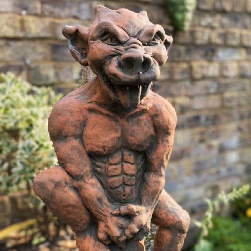 New & Repro New: Notre Dame large gargoyle roof finial 90 degree angled ...