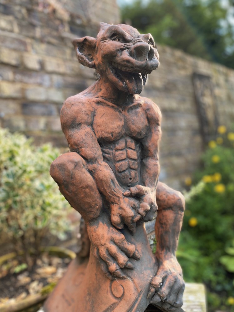 New & Repro New: Notre Dame large gargoyle roof finial 90 degree angled ...