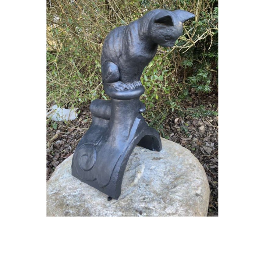 New & Repro New: Curious Cat roof finial half round decorative ridge ...