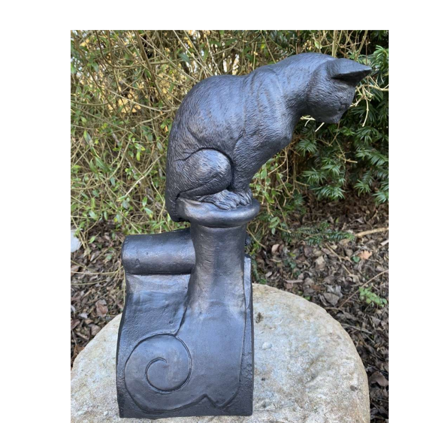 New & Repro New: Curious Cat roof finial half round decorative ridge ...