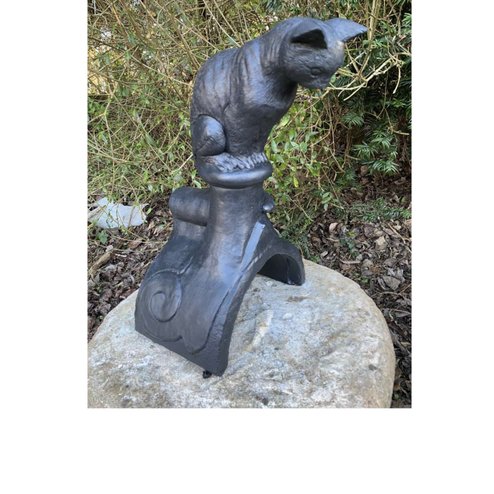 New & Repro New: Curious Cat roof finial half round decorative ridge ...