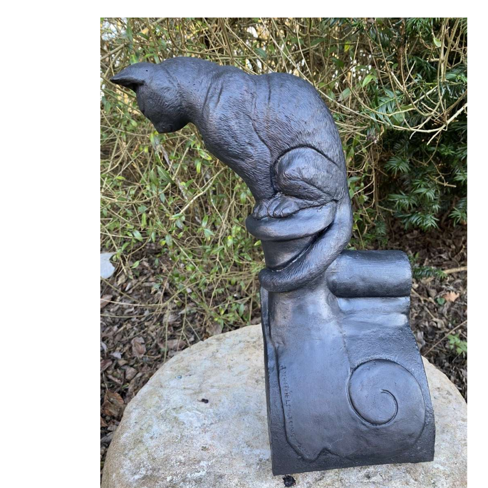 New & Repro New: Curious Cat roof finial half round decorative ridge ...