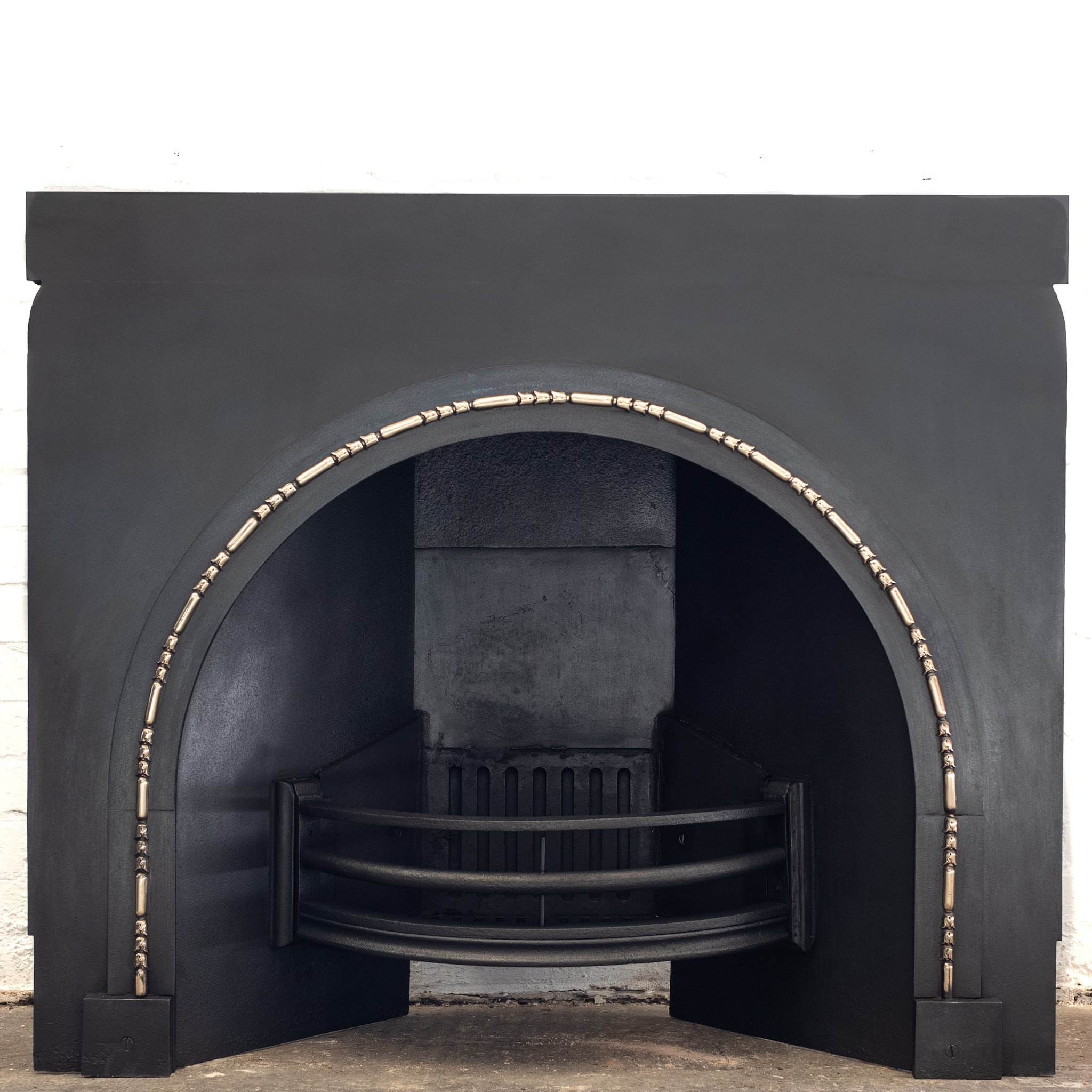 Antique & Reclaimed Antique Arched Cast Iron Insert with Brass- SalvoWEB UK