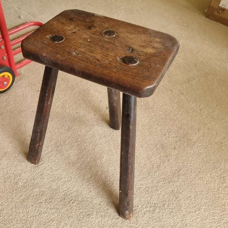 Antique & Reclaimed listings Antique Ash/ Elm 3 Leg Milking Stool ...