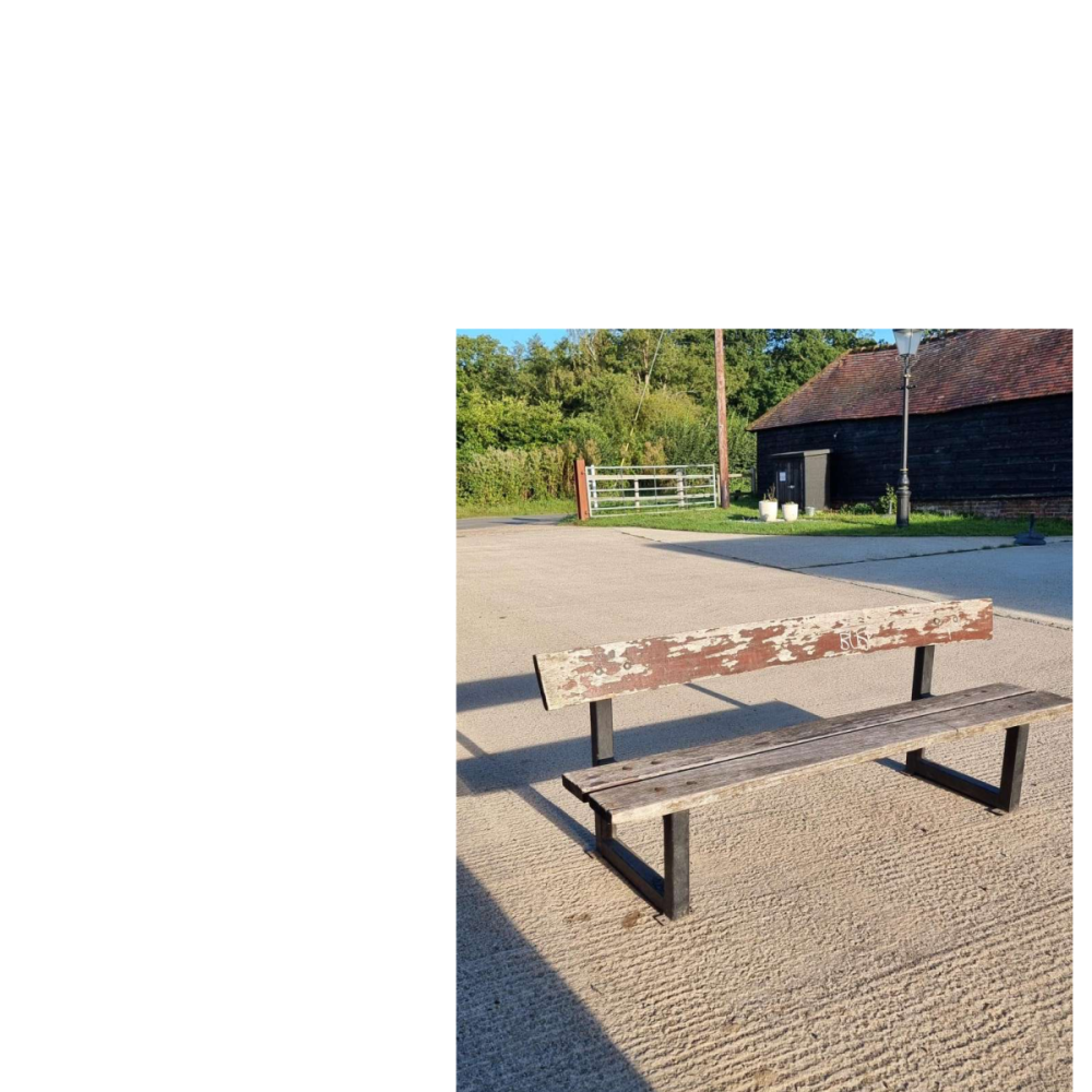 Antique & Reclaimed Used Municipality Benches Wooden Slates Metal Frame ...