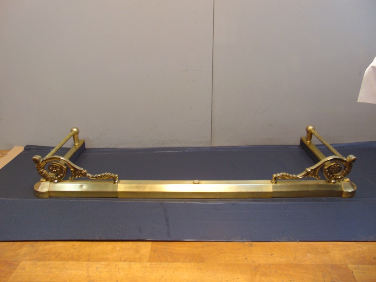 Antique & Reclaimed Fireplace Fenders Brass Extending Fire Fender ...