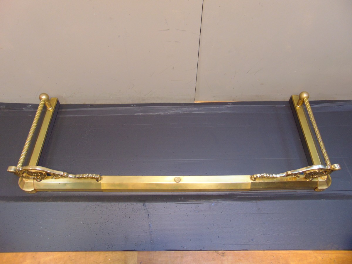 Antique & Reclaimed Fireplace Fenders Brass Extending Fire Fender ...