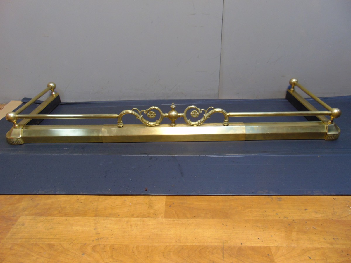 Antique & Reclaimed Fireplace Fenders Brass Extending Fire Fender ...
