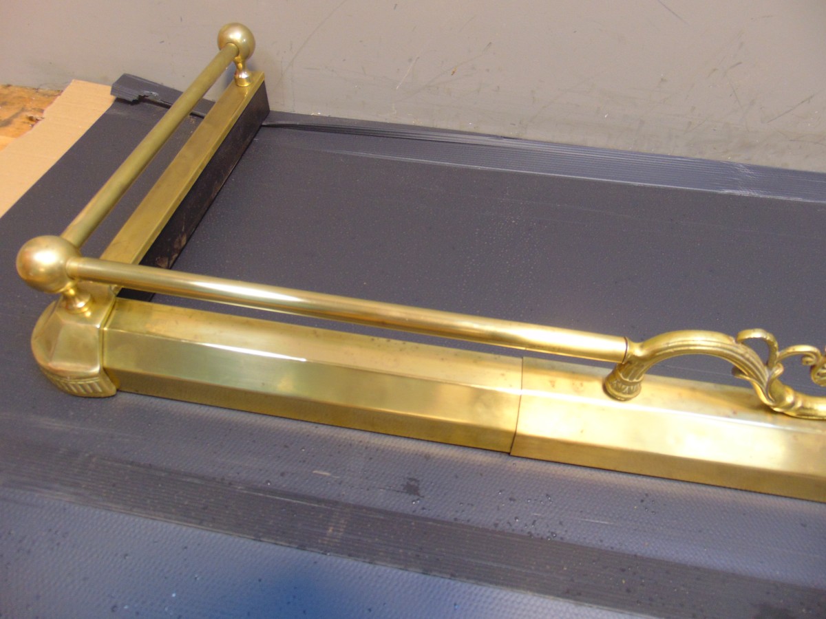 Antique & Reclaimed Fireplace Fenders Brass Extending Fire Fender ...