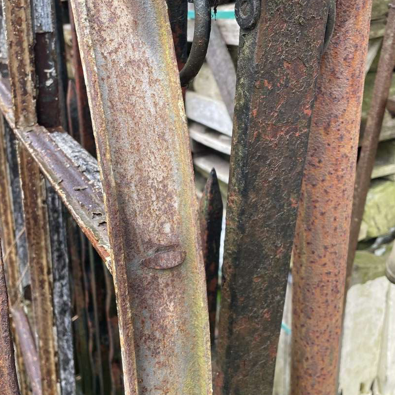 Antique & Reclaimed Pair of wrought iron Round Window Frames - SalvoWEB UK