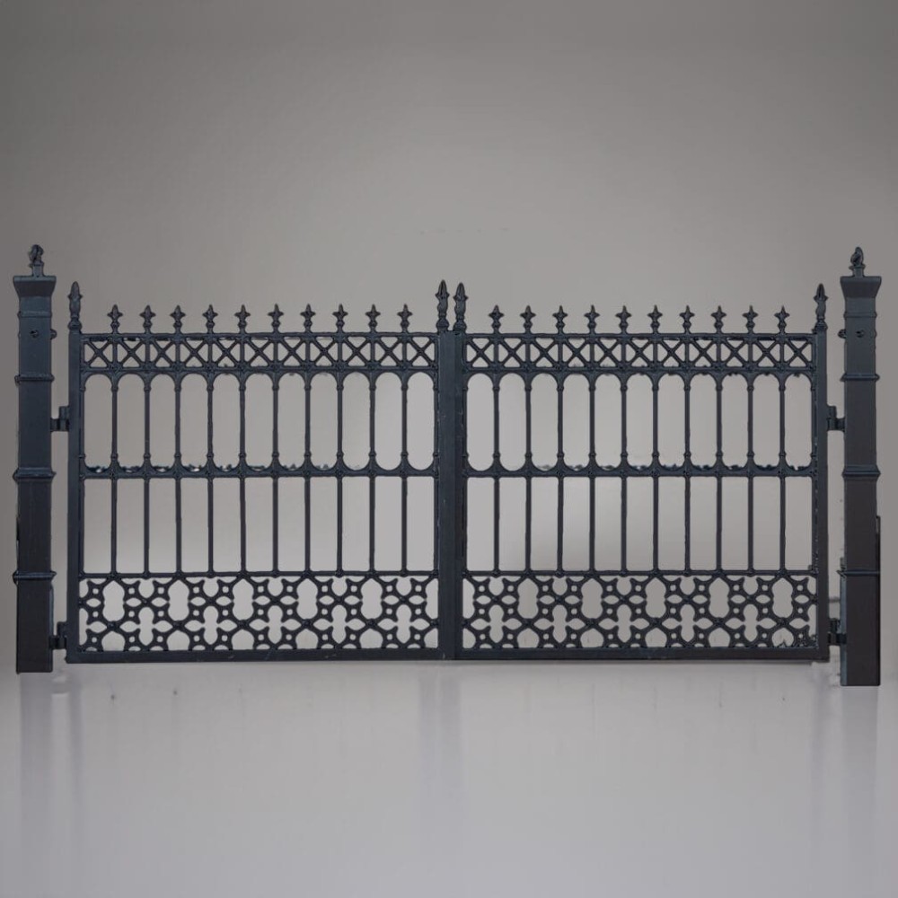 New & Repro New: Black Straight Cast Iron Driveway Gates 12FT X 6FT WS1 ...