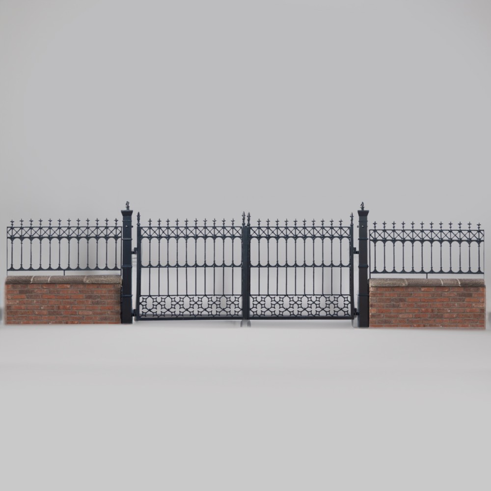New & Repro New: Black Straight Iron Driveway Gates 10FT X 6FT WS2 ...