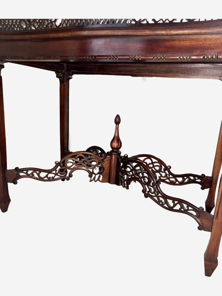 Antique & Reclaimed Chippendale Revival Galleried Silver Display Table ...