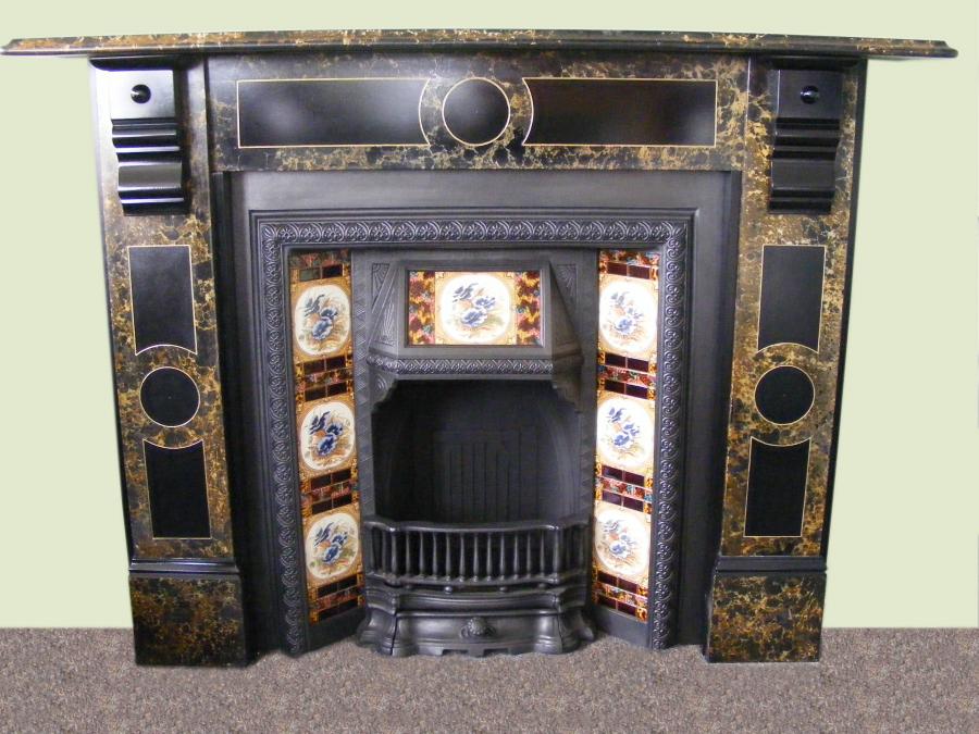 Antique & Reclaimed Victorian tiled insert- SalvoWEB UK