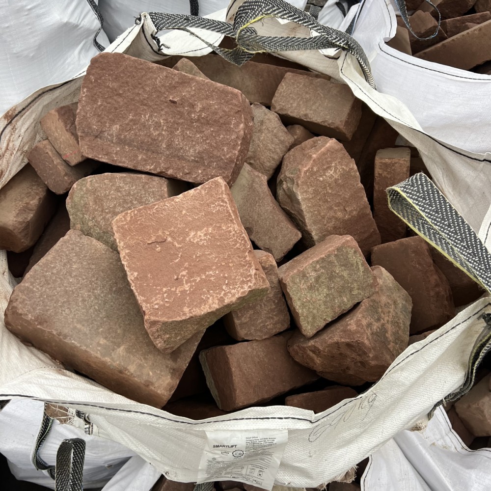 New & Repro Tumbled Cheshire Red Sandstone Walling in Bulk Bags ...