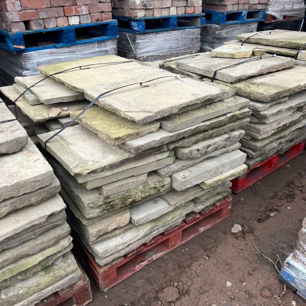 Antique & Reclaimed Reclaimed Grade A Yorkshire Stone Paving - Per SQM ...