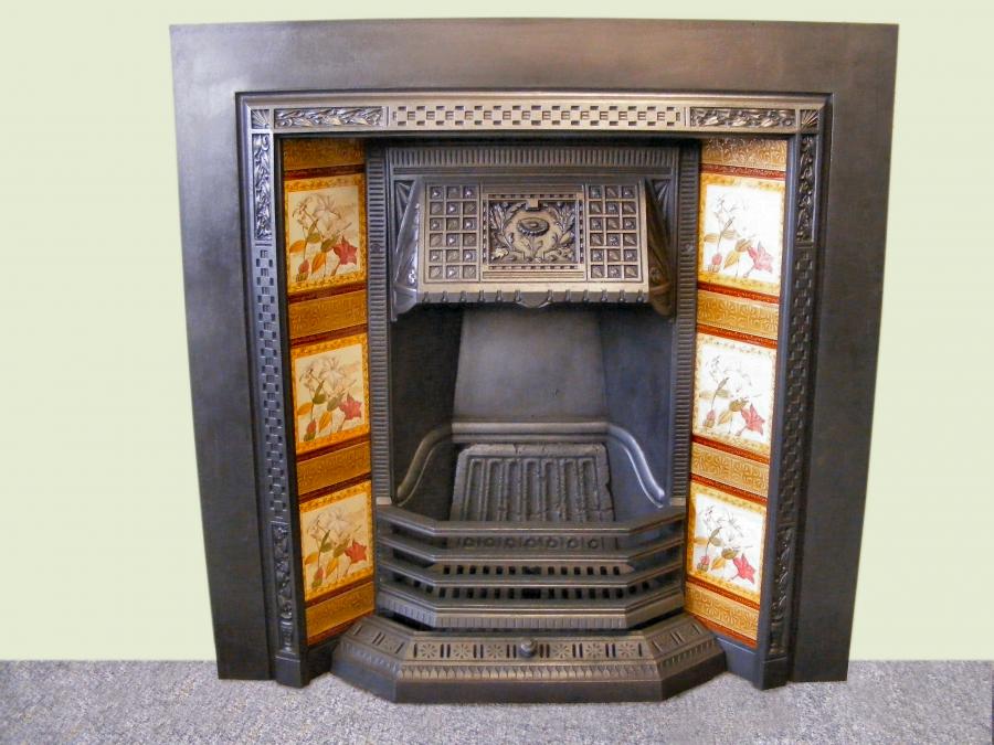 Antique & Reclaimed Victorian tiled insert- SalvoWEB UK