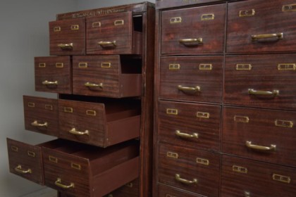 Antique & Reclaimed McCall Pattern steel drawers pigeon holes cabinets ...